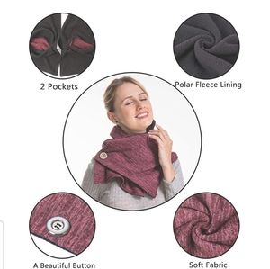 Accessories | Burgundy Multiway Scarf W 2 Zip Close Pockets | Poshmark